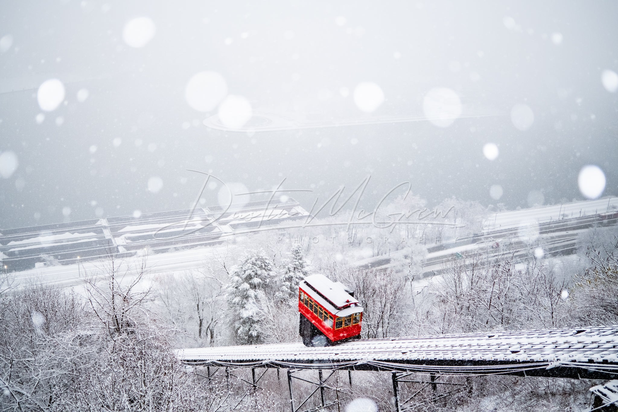 Pittsburgh Photo Print - The Duquesne Incline on a Beautiful Snowy ...