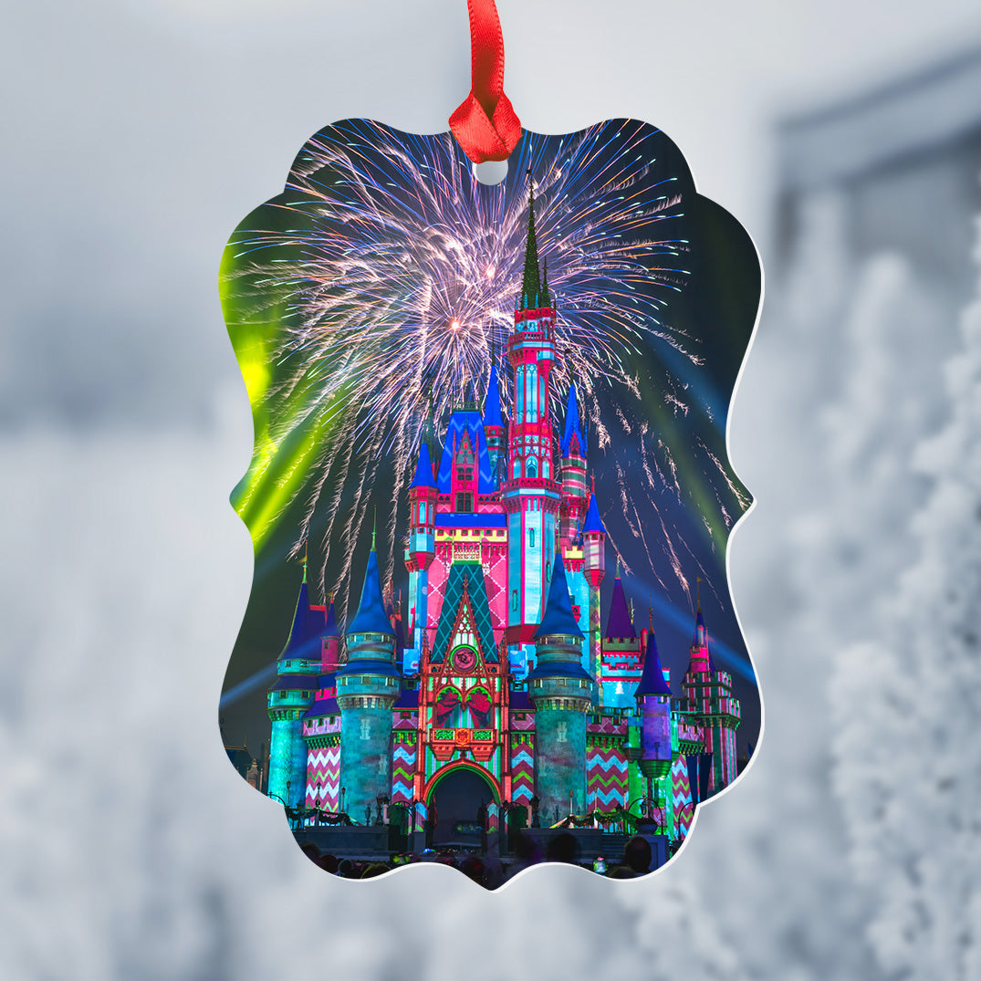 Disney World Fireworks Metal Christmas Ornament - Dustin McGrew Photography